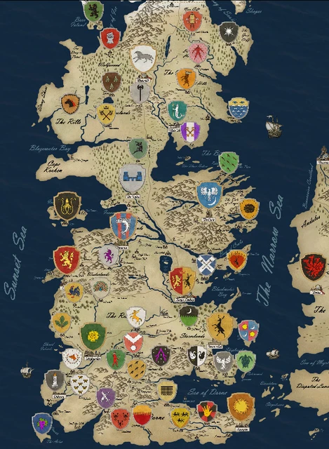 Game Of Thrones Map Poster