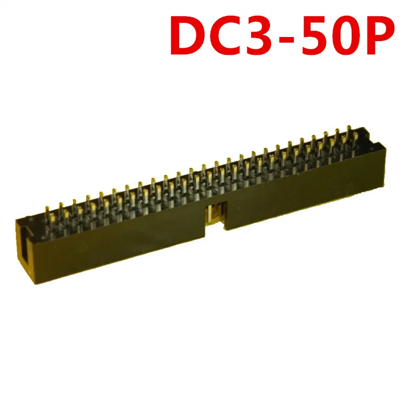 10pcs Hot sales 50Pin DC3 Straight pin Simple horns 2.54mm pitch ...