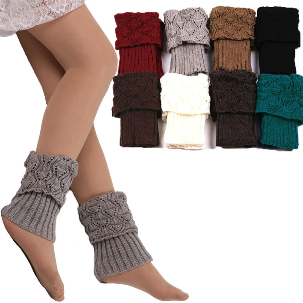 1 Pair Women Crochet Leg Warmers Boot Cuffs Knit Toppers Boot Winter