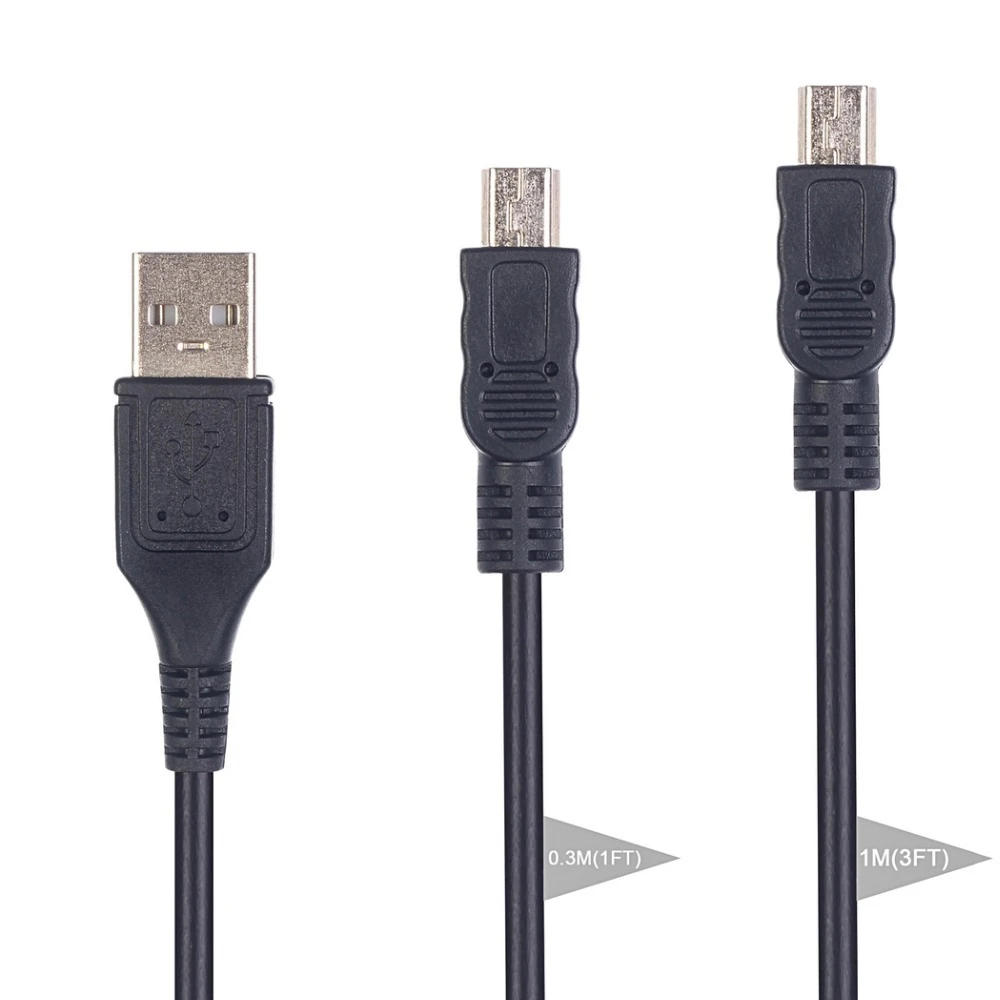 High quality Black Mini USB Cable 30cm 100cm Power Charging Cable for ...