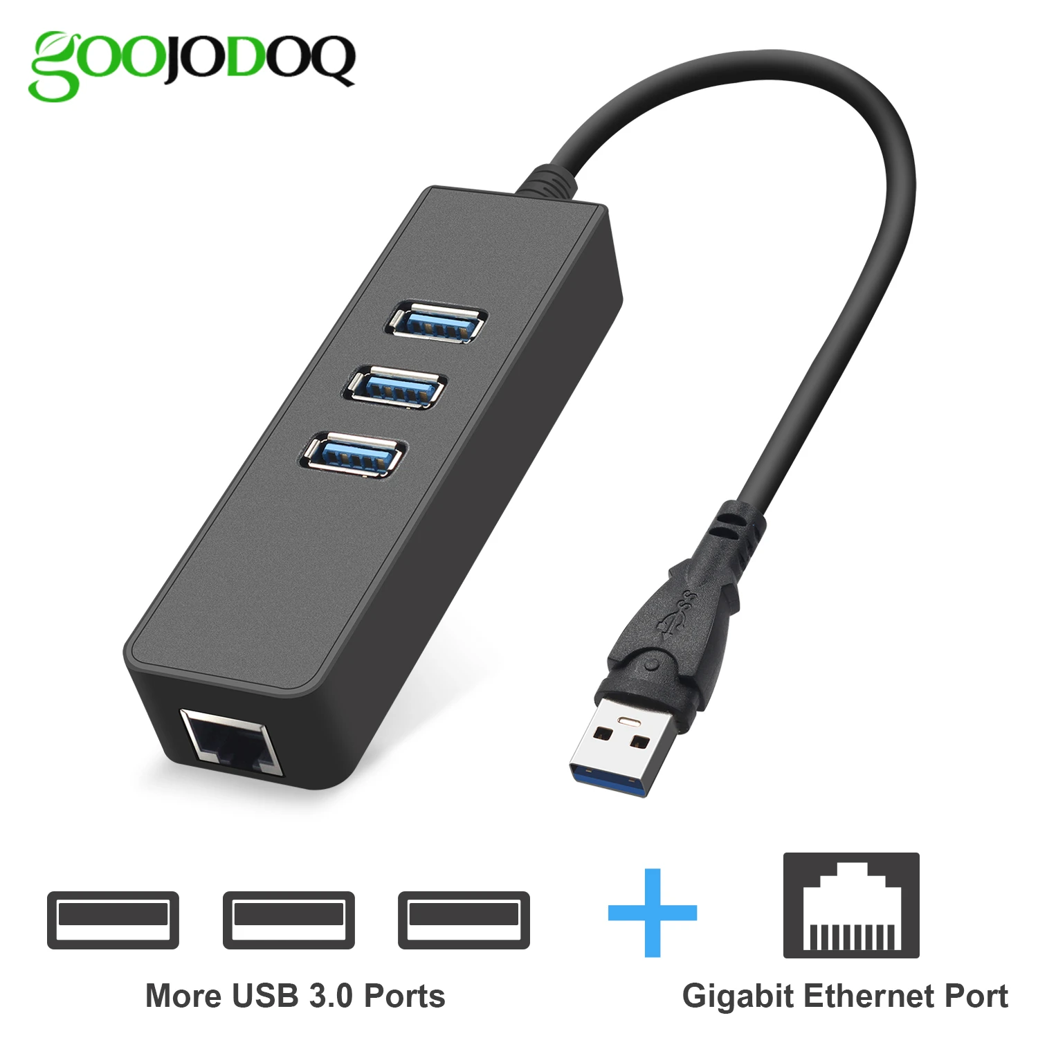 Hub USB 3.0 y RJ45 con 3 puertos Hubs+Un Conector RJ45 Gigabit Ethernet ...