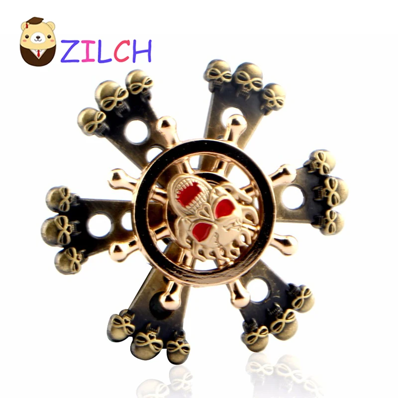 Three Bearing Fidget Spinner Skull Head With Rudder Fingertip Gyro ...