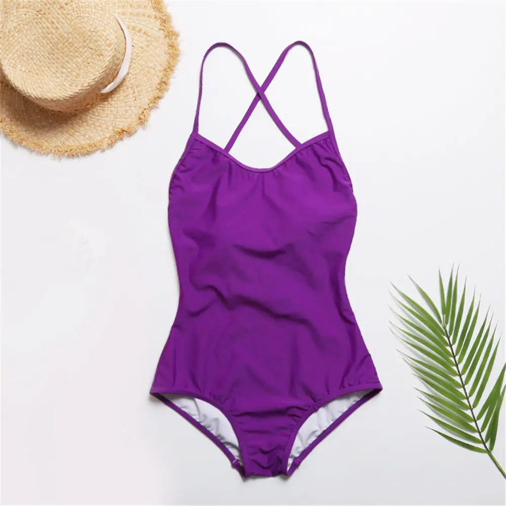 Sexy High Cut One Piece Swimsuit Women Solid Swimwear Ruffle Monokini ...