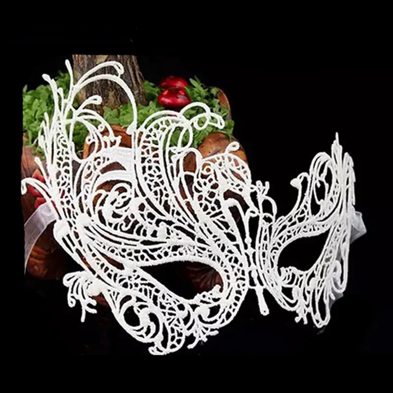 Halloween Fancy Party Half Face Mask Sex Appeal Blackwhite Lace Masks Fire Phoenixbat Fox