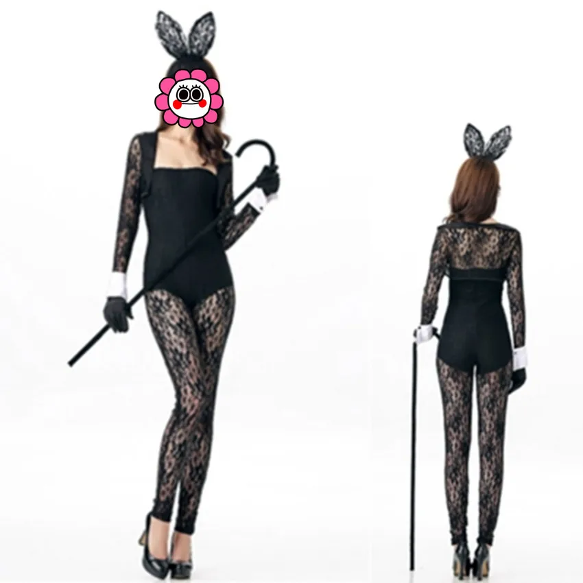 Abbille Sexy Bunny Suit Costumes Cosplay Black Deguisement Adult