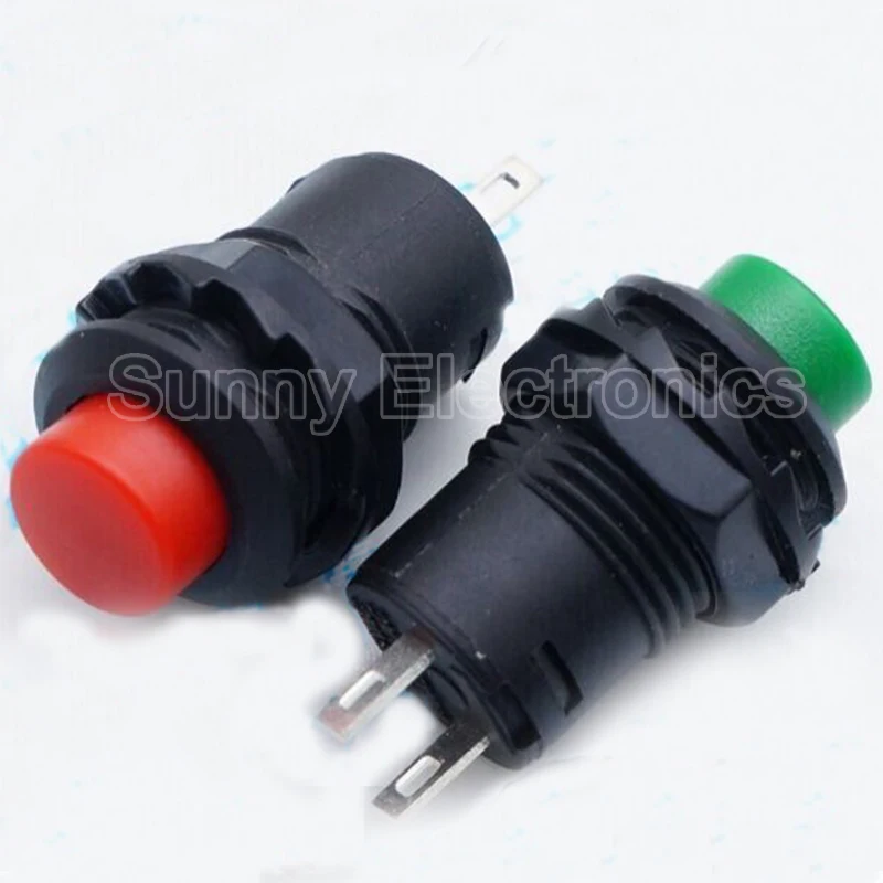 10pcs Green and Red Momentary OFF (ON) N/O Push Button Car Switch 12mm ...