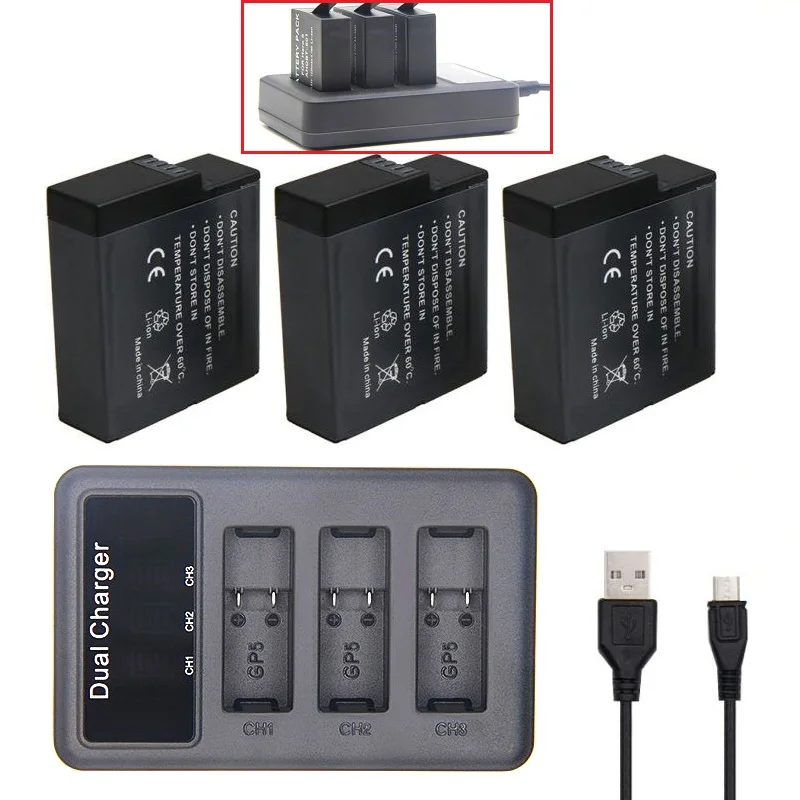 Gopro Hero 3 Battery Charger Batteries | Gopro Hero 8 Black Battery ...