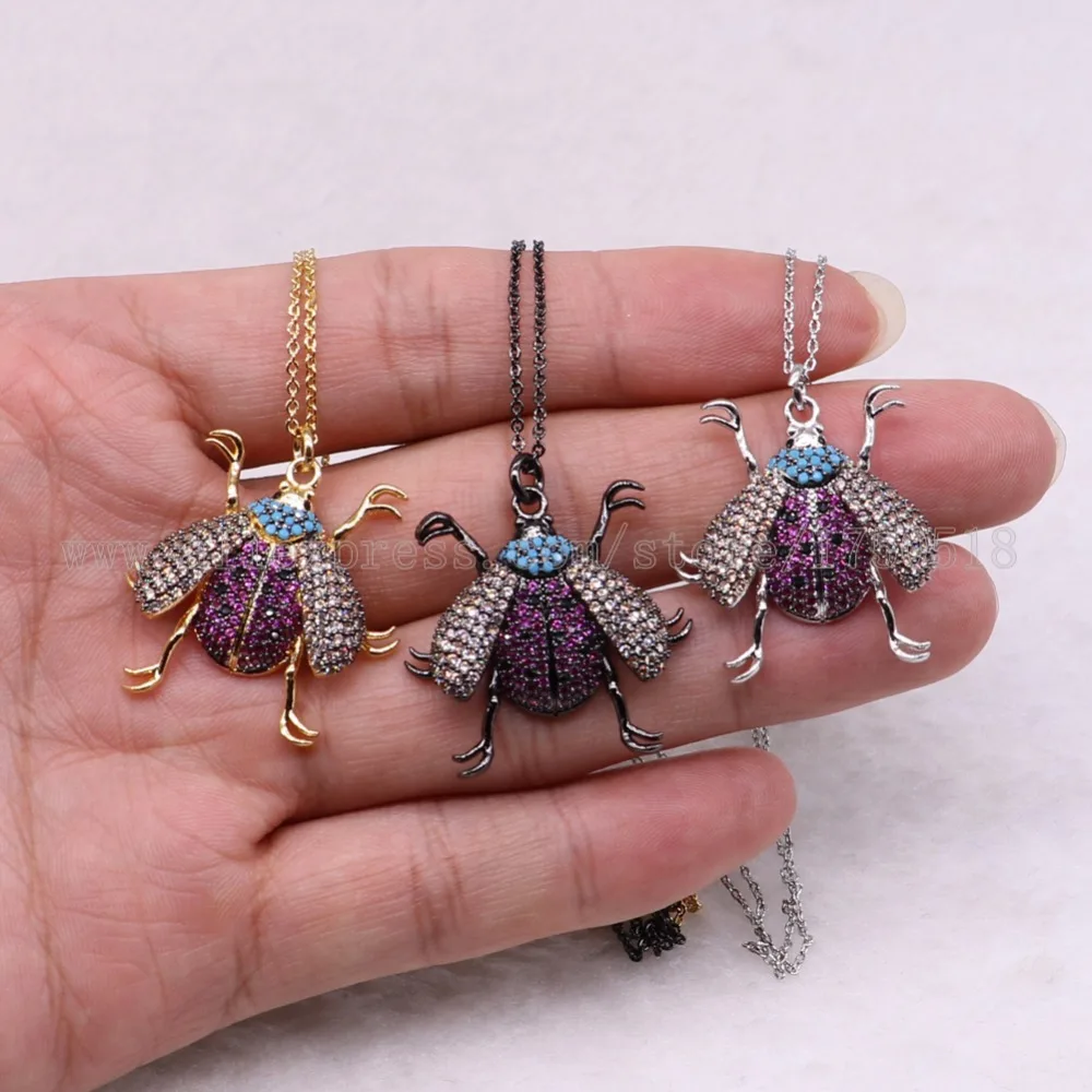 5-strands-bugs-necklace-Insects-bee-pest-pendants-necklace-small-size ...