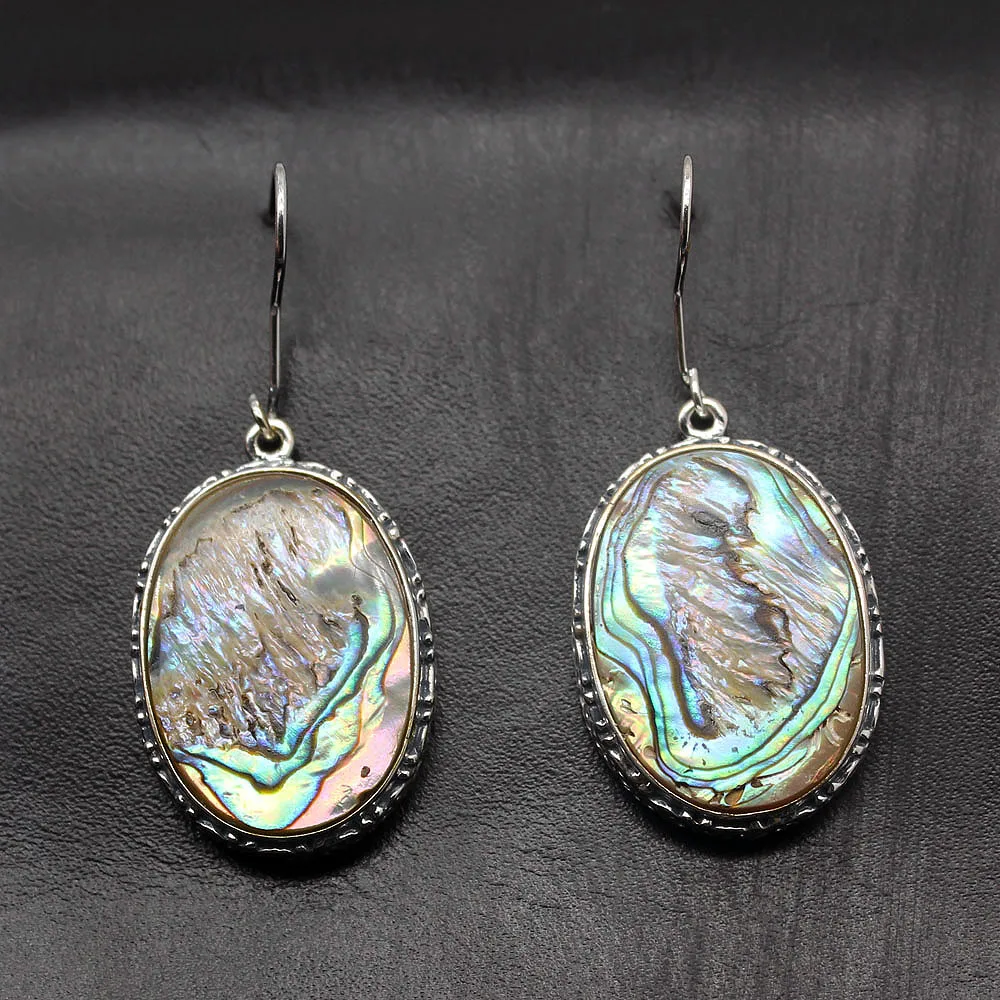 Big Promotion Unique Natural Abalone Shell 925 Sterling Silver Dangle