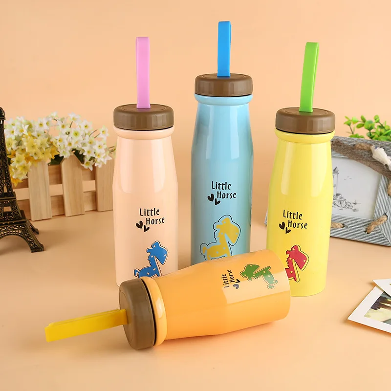 Cute Horse Patten Stainless Steel Thermos Mug Leak Proof Vacuum Cup ...