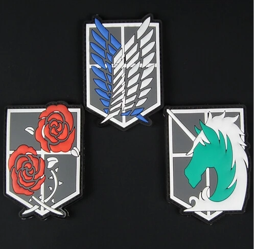 PVC Attack on Titan Badge 3D Tactical Badge Hook And Loop Armband ...