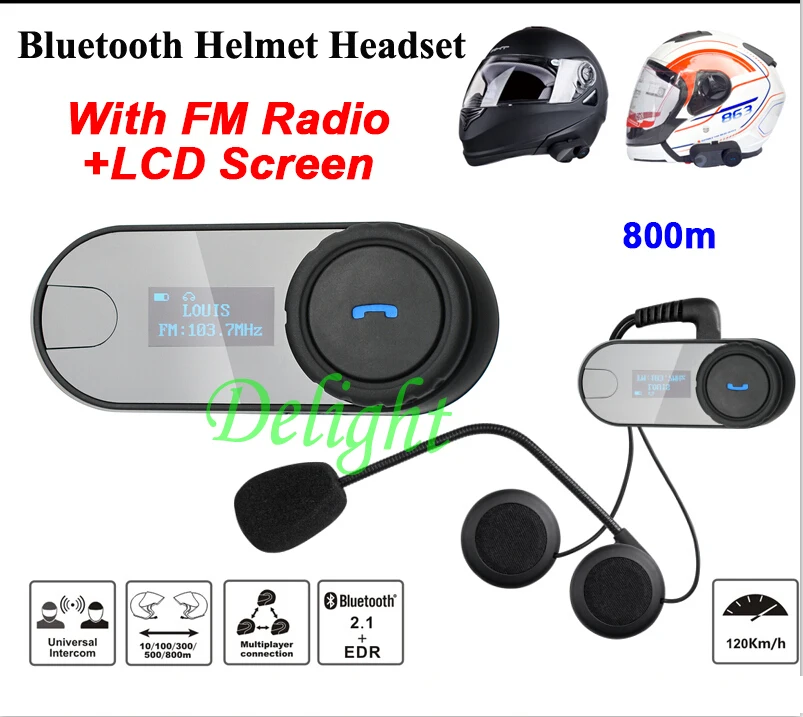 Upgrade Motorcycle Helmet Intercom Interphone Bluetooth Headset With ...