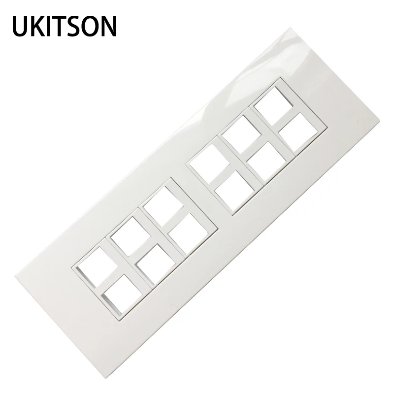12-Ports-Keystone-Jack-Wall-Panel-Face-Plate-Blank-Empty-Outlet-Frame ...