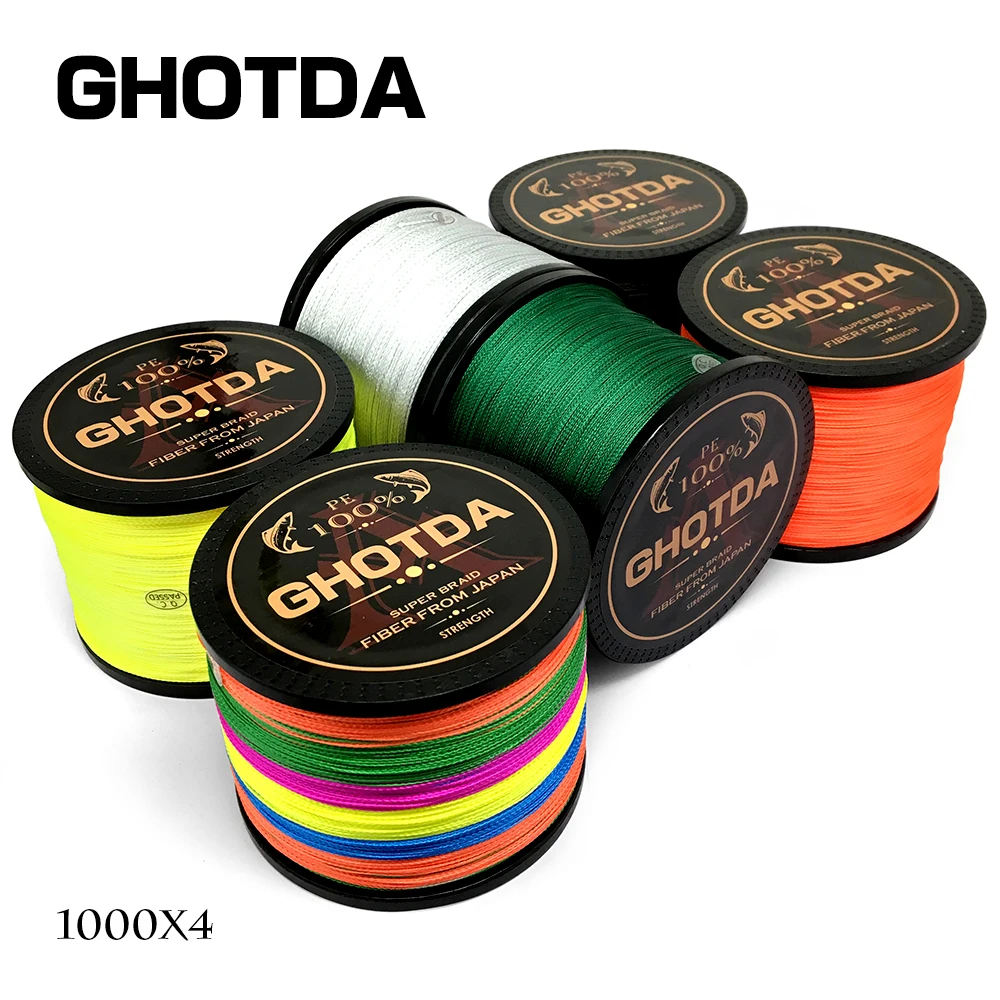 GHOTDA Brand fishing line 1000M PE Multifilament Braided Fish Line 4 ...