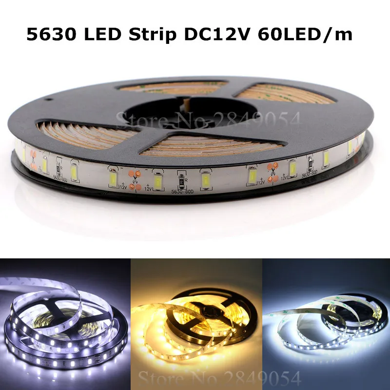5630 LED Strip DC12V Flexible LED Light 60LED/m 5m/lot High Quality ...