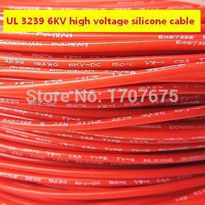 UL 3239 3KV, 6KV, 10KV 20KV DC 22AWG 20AWG 18AWG 16AWG, 65C ~ 200C 높은 ...