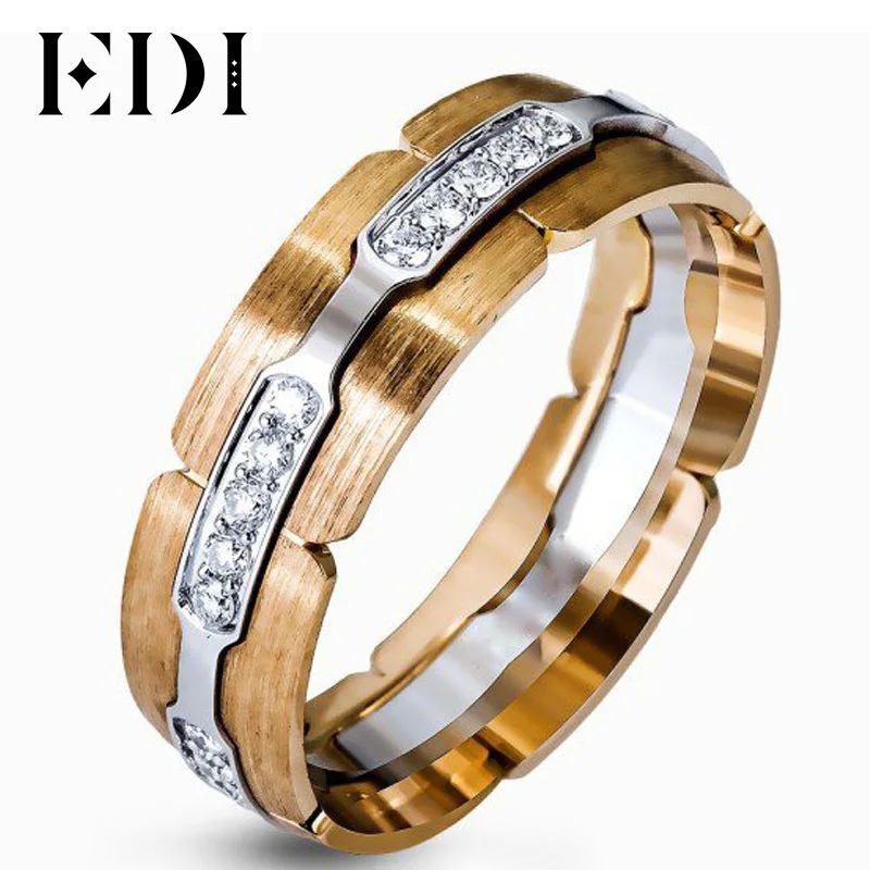 EDI Fine Jewelry 14K 585 Two tone Gold Rings For Men Linked Lock ...