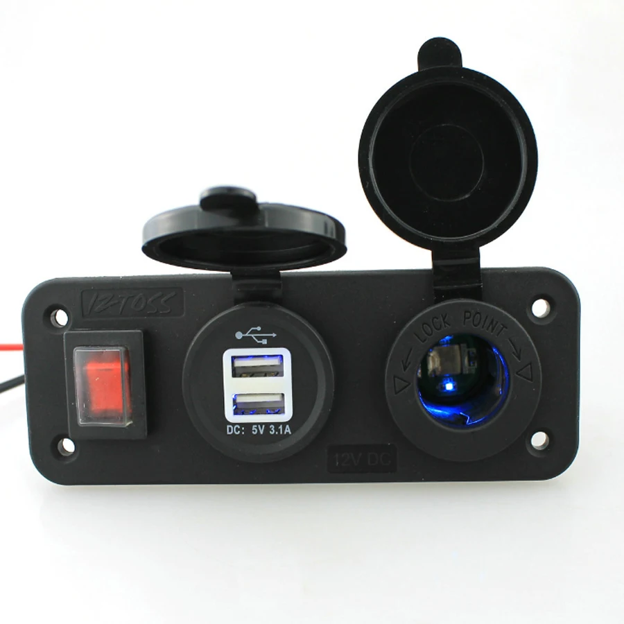 New 12V 24V Power Input Waterproof RV Motorcycle Car Cigarette Lighter ...