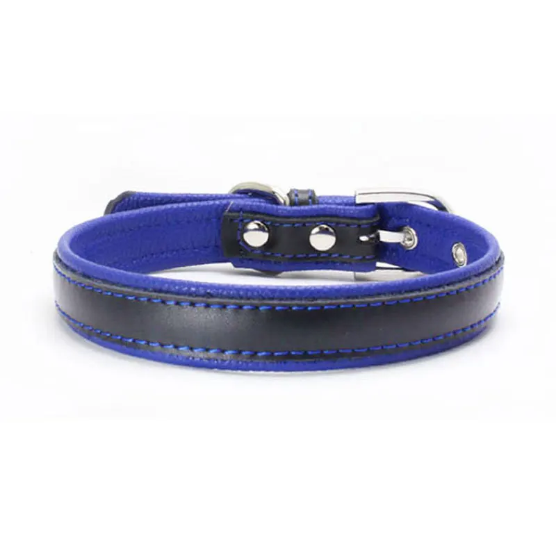 Натуральная кожаный для собак ошейники для кошек двухслойные ручной ...