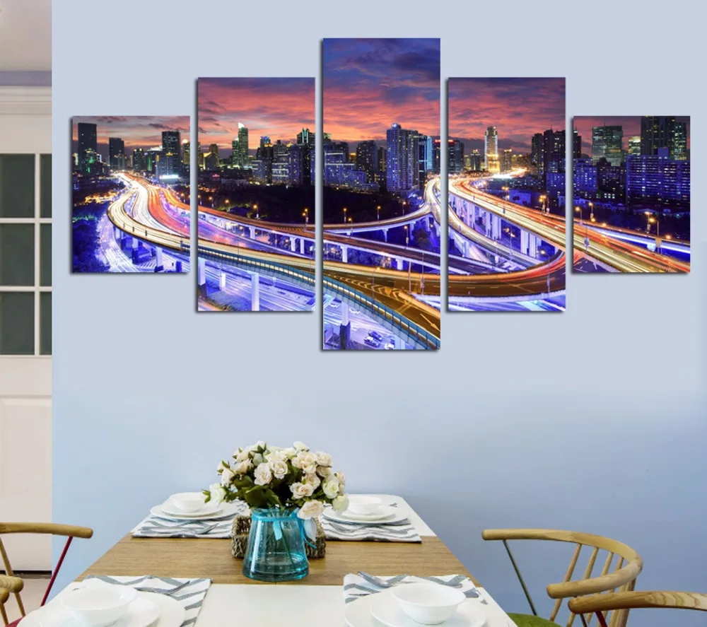 CLSTROSE Modular Wall Art Canvas Poster Home Decoration 5 Urban ...