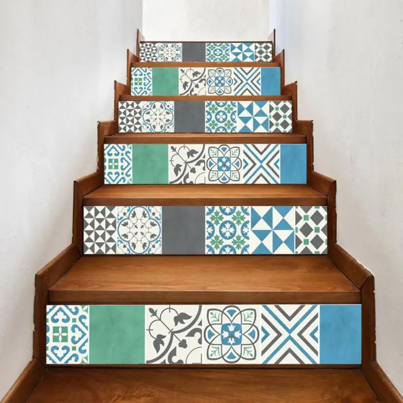 Modern Simple Europe Stair Stickers 6 Piece Stairs Steps Decals Sticker ...