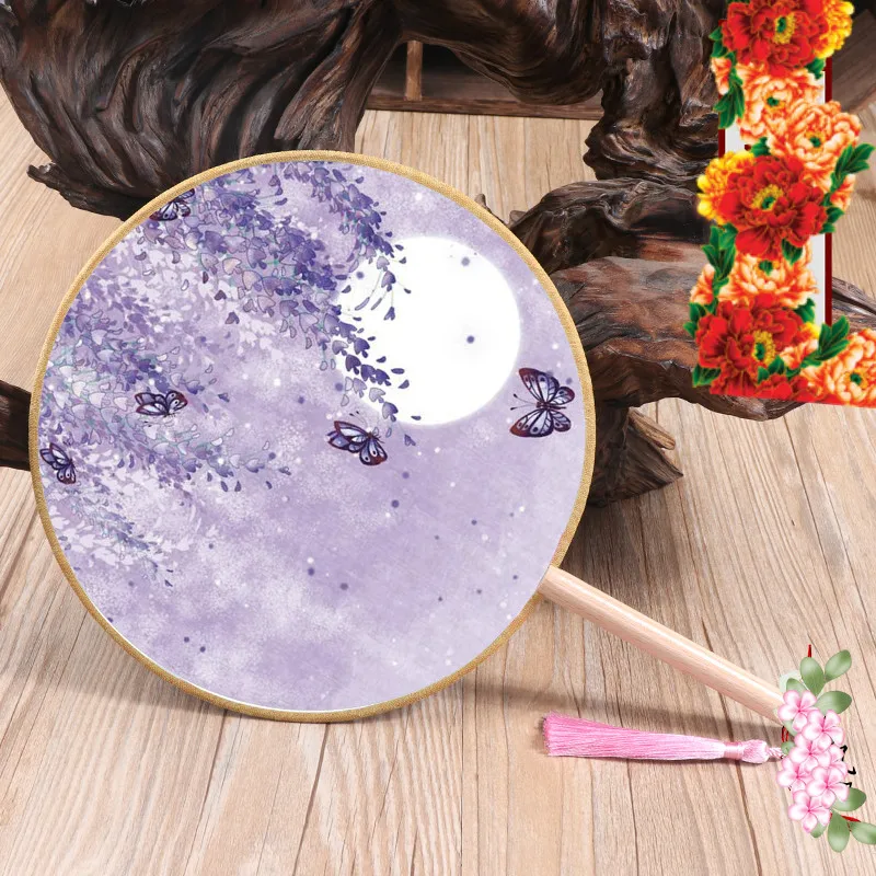 1pc Vintage Palace Style Single Side Round Fan Lady Retro Classical Cos ...