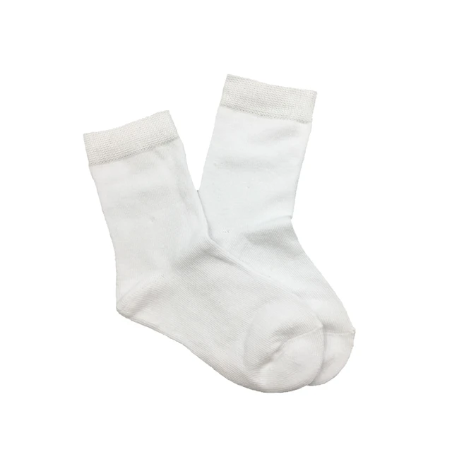1 Pair Kids White Socks Boys Girls Children Baby Socks Solid Color ...