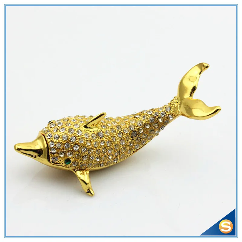 Full Diamond Hight Quality Dolphin Shape Hand Painted Jewelry Box ...