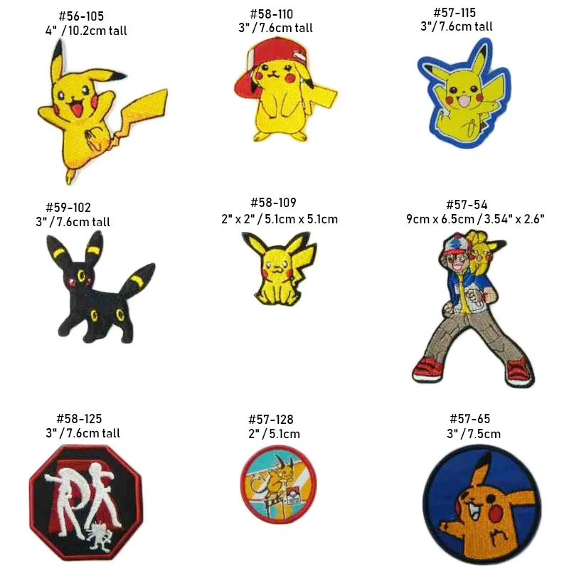 Pikachu Pokemon Go Team logo iron on patches UMBREON Movie TV Game ...