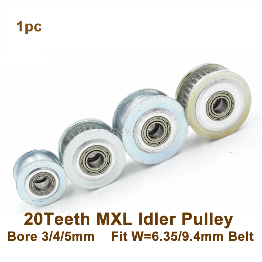 Powge-20-Teeth-MXL-Idler-Pulley-Passive-Pulley-Bore-3-4-5mm-Fit-MXL ...
