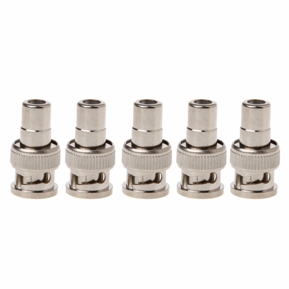 5x BNC Male To RCA Female Coaxial Connector Adapter For CCTV Surveillance Video