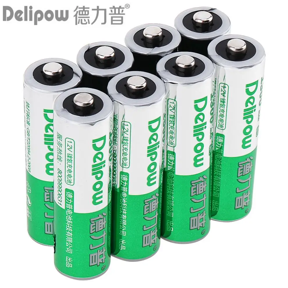 8pcs Delipow 1.2V 1300mAh AA Battery Ni Mh NiMh LSD Rechargeable ...