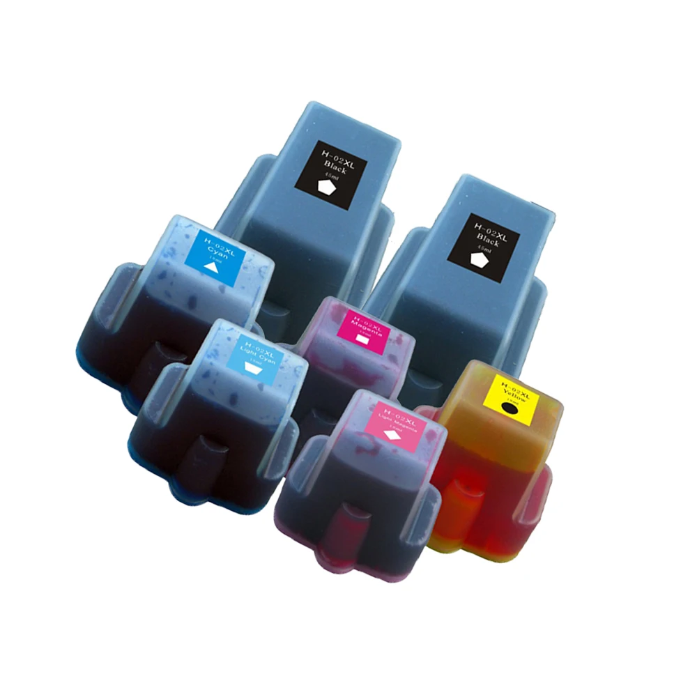 Compatible for 02 02XL(7 Pack)) Ink Cartridge for Photosmart 3110/3210 ...