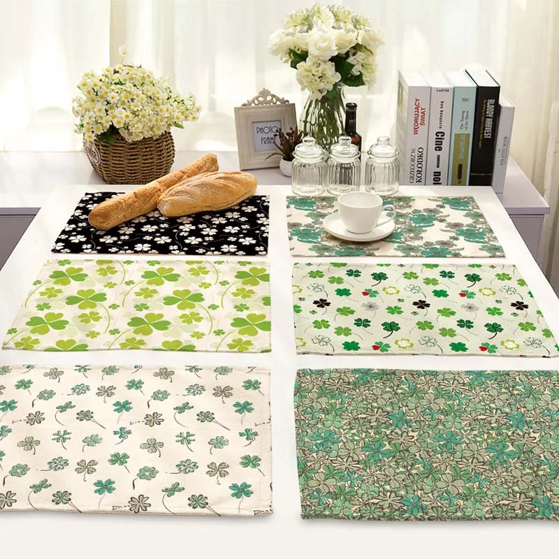 42*32cm Placemat bowl Table Mat for dining Four Leaf Clover point ...