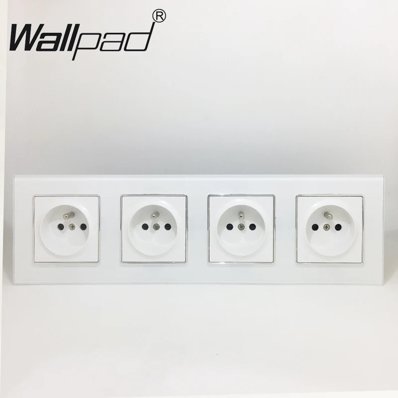 4 Way French Socket Round Box Mount CE Wallpad Luxury White Crystal ...