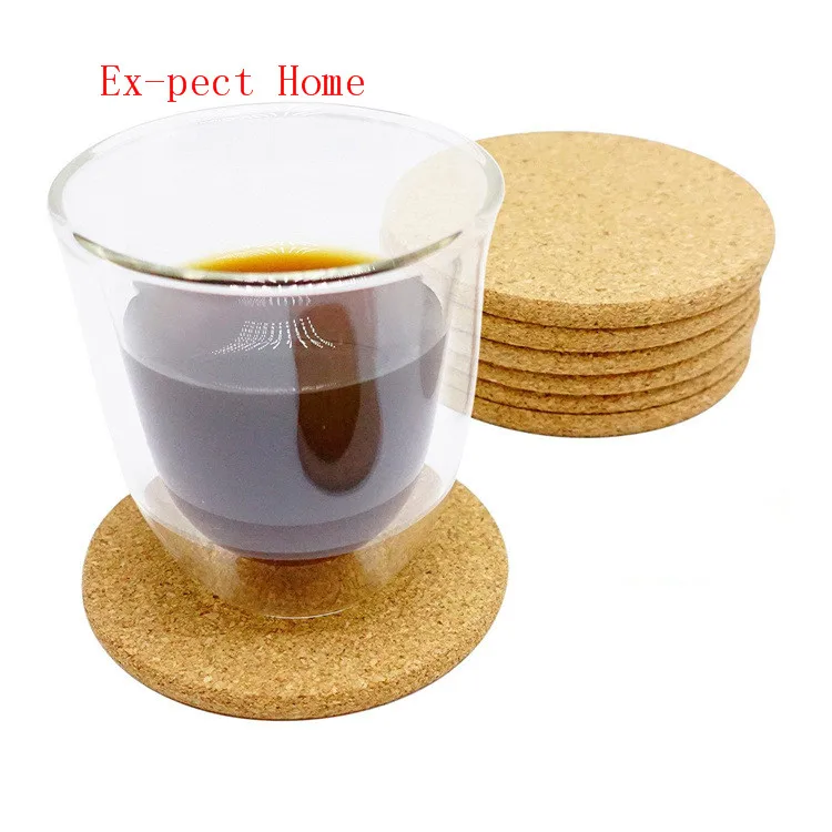 500pcs Classic Round Plain Cork Coasters Heat insulated Cup Mats 10cm ...