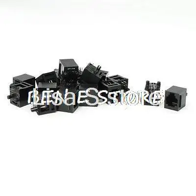 19Pcs Vertical PCB Mounting RJ11 6P4C Modular Jack Female Connector ...