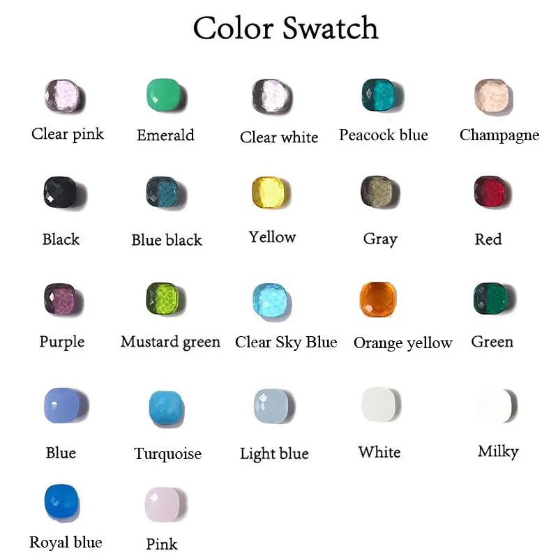 925-Sterling-Silver-Classic-Candy-Style-Red-Blue-Black-Pink-22-Color ...