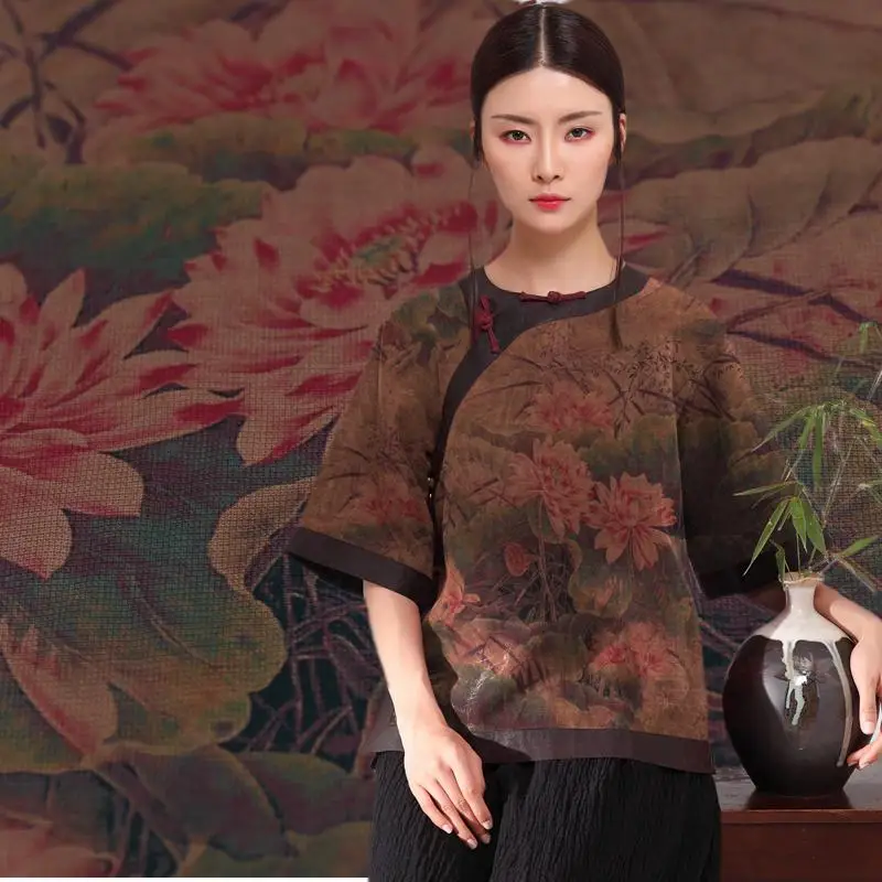 Authentic-Shunde-xiangyunsha-fabric-heavy-silk-silk-cloth-Buttercup ...