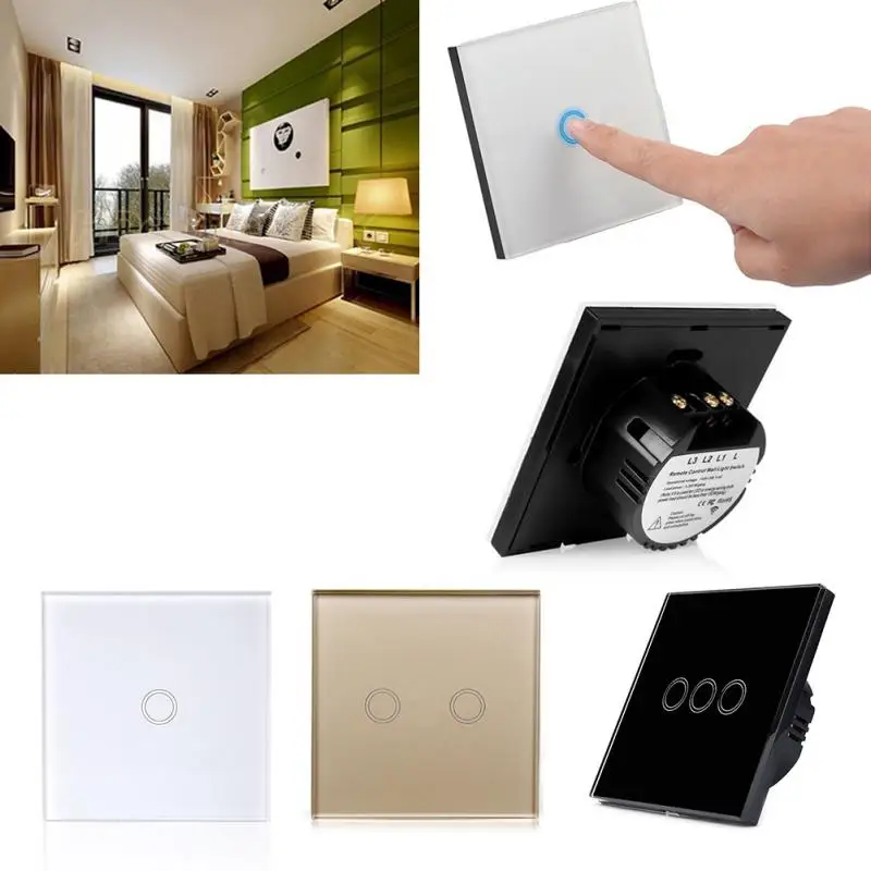 EU Standard Remote Control Switches 1/2/3 Circuit EU Smart Crystal ...