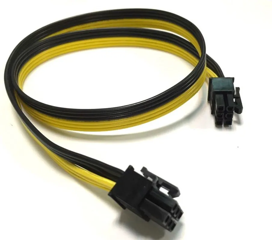 60CM PCIE Extension Cable 6Pin Male to 6 Pin Male Power Cable Yellow ...