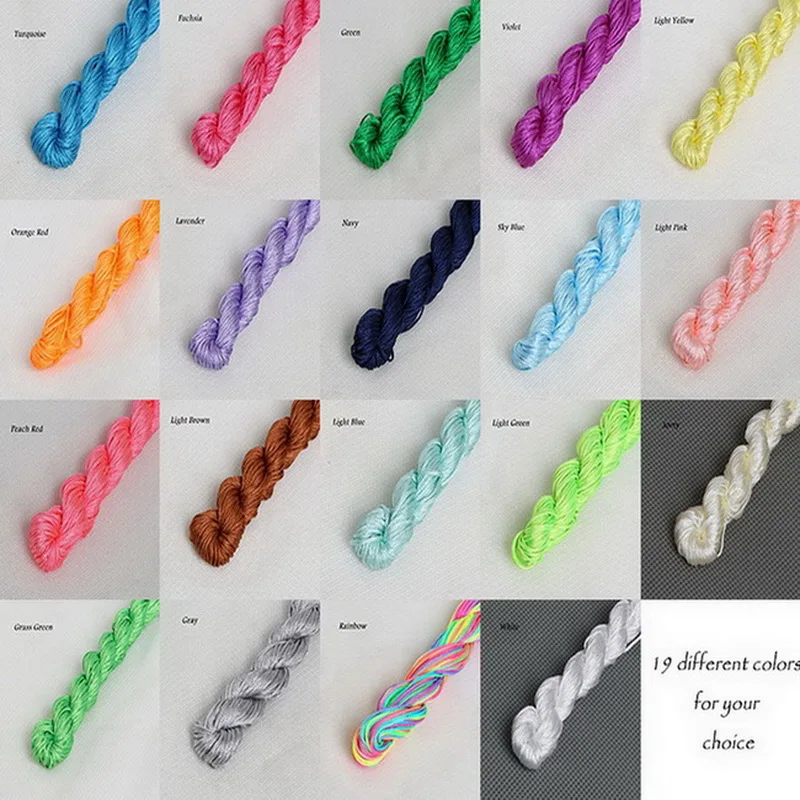24m 1mm Nylon Cord Thread Chinese Knot Macrame Rattail Rope For DIY ...