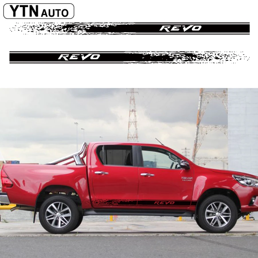car stickers 2pc hilux revo racing side stripe graphic Vinyl car ...