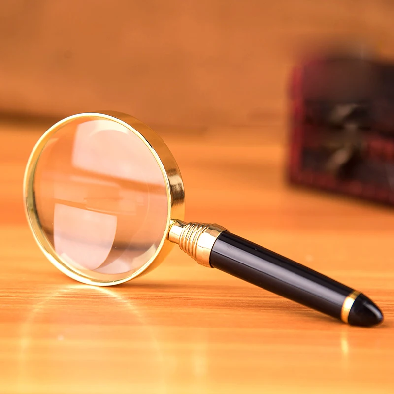 25x Optical Glass Magnifier 60mm Lens Metal Frame Magnifying Glass With Handle For Reading Low