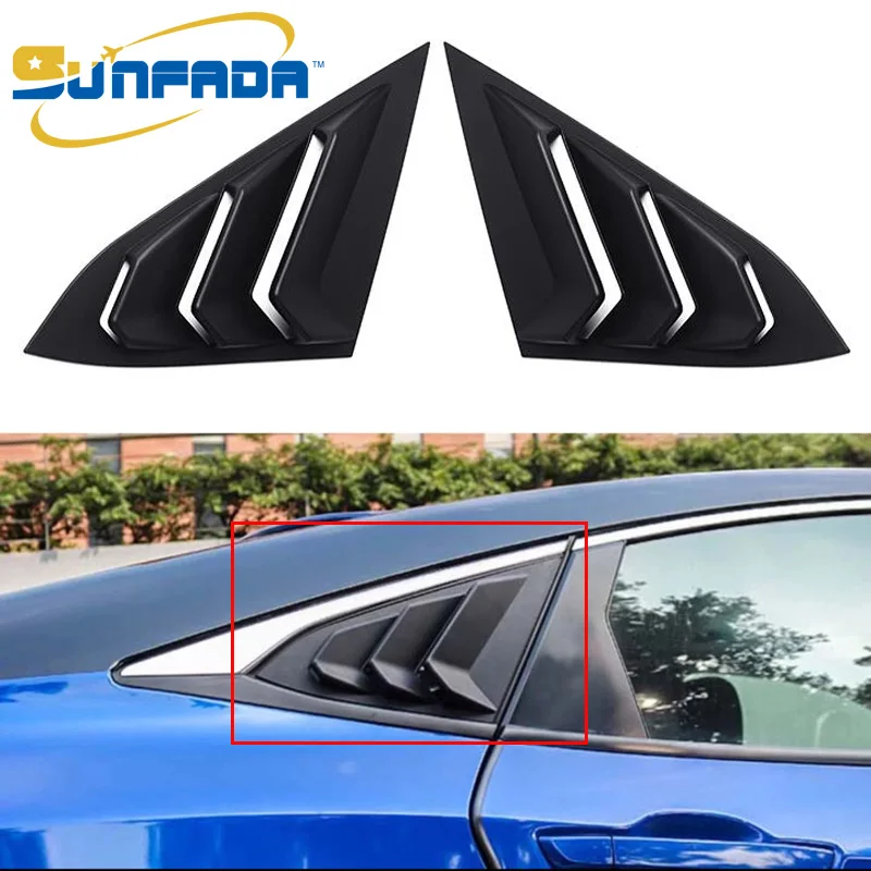 SUNFADA Rear Triangle Window Spoiler Wing Trim Panel Car covers For ...