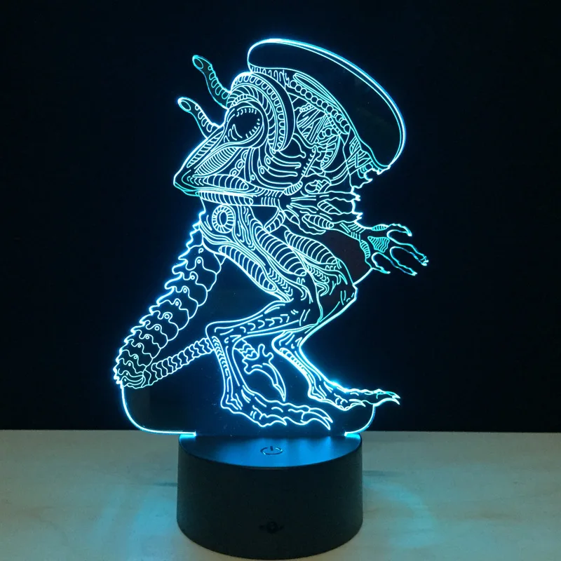 Alien 3D Led Night Light Colorful Alien Queen Acrylic USB LED Table ...