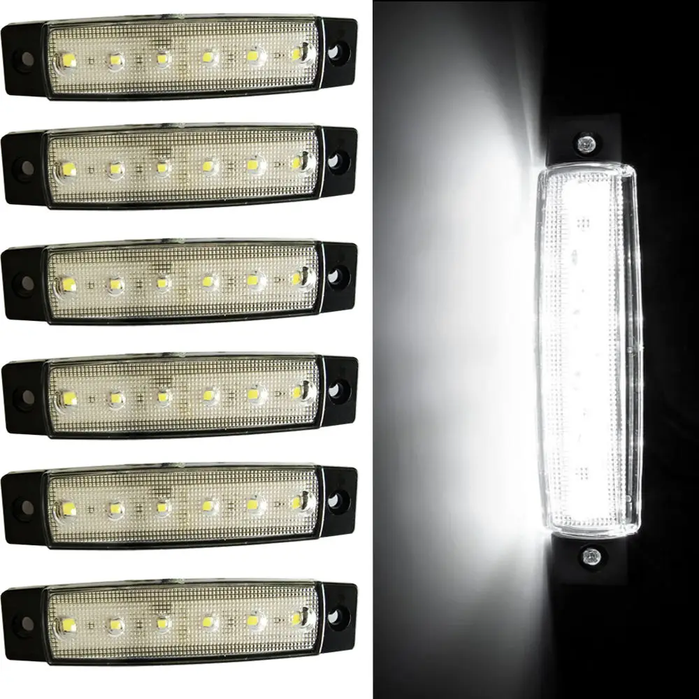 6PC 6LED Clearence BOAT BUS Truck Trailer Side Marker Indicators Light ...