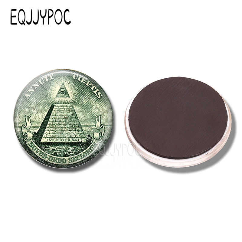 3PCS Pyramid Refrigerator Magnets 30MM Illuminati Dollar Bill Magnet ...