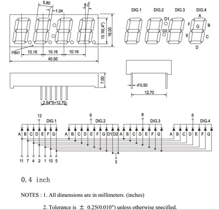 5461AS 4-Digit Red CC LED 7-Segment Display XLITX, 51% OFF