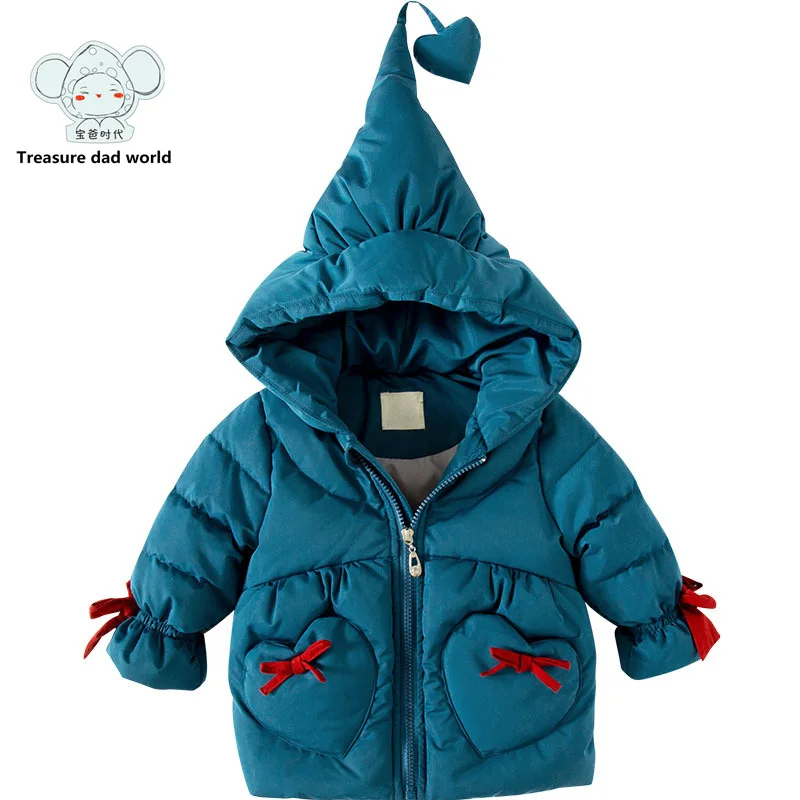 2017 Long Winter Coat Thickening Children Girls Hooded Jackets Fashion Warm Coats Cotton down ...